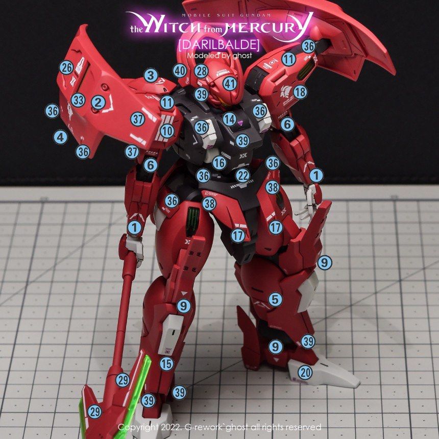 [Yan] HG Darilbalde Gundam (G Rework Ver.) Ghost Custom Fluorescent ...