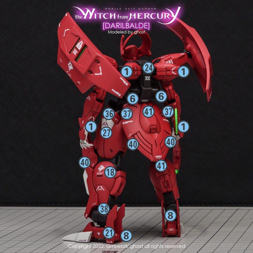 [Yan] HG Darilbalde Gundam (G Rework Ver.) Ghost Custom Fluorescent ...