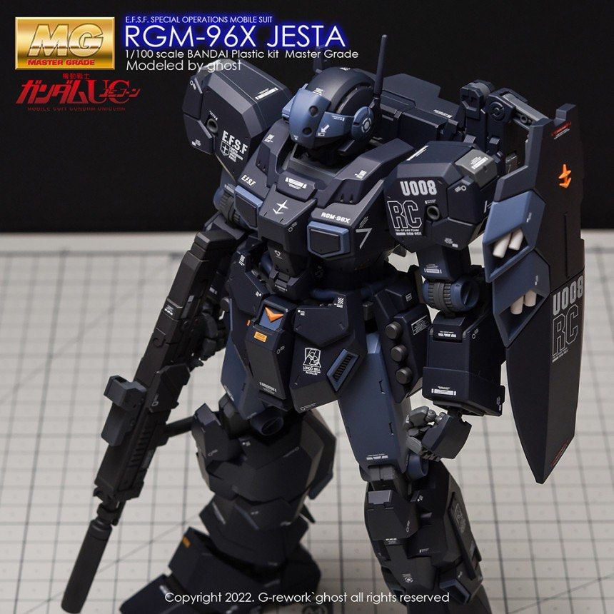 [Yan] MG Jesta Gundam (G Rework Ver.) Ghost Custom Fluorescent ...