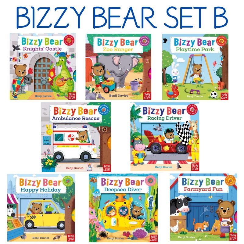 1 Set 8-9 books Bizzy Bear Children English Story board book kids color ...