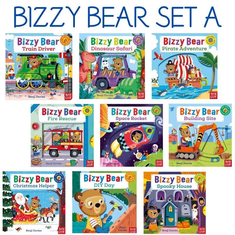 1 Set 8-9 books Bizzy Bear Children English Story board book kids color ...