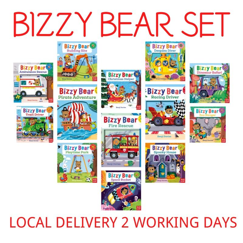 1 Set 8-9 books Bizzy Bear Children English Story board book kids color ...