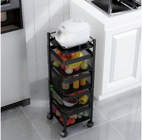 360-degree Rotating Mesh Basket Trolley Furniture / BTO / HOME/ REVAMP ...