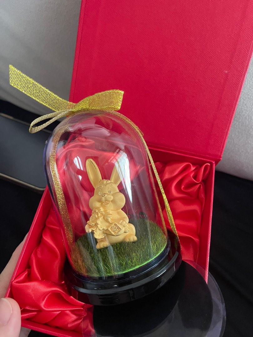 999 gold rabbit, Luxury, Accessories on Carousell