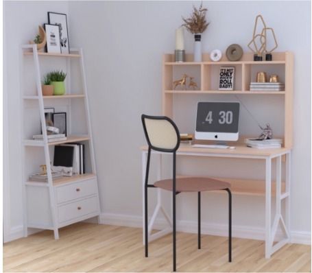 Alexey Scandinavian Study table with Book Rack/ Space-Saving ...