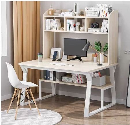 Alexey Scandinavian Study table with Book Rack/ Space-Saving ...
