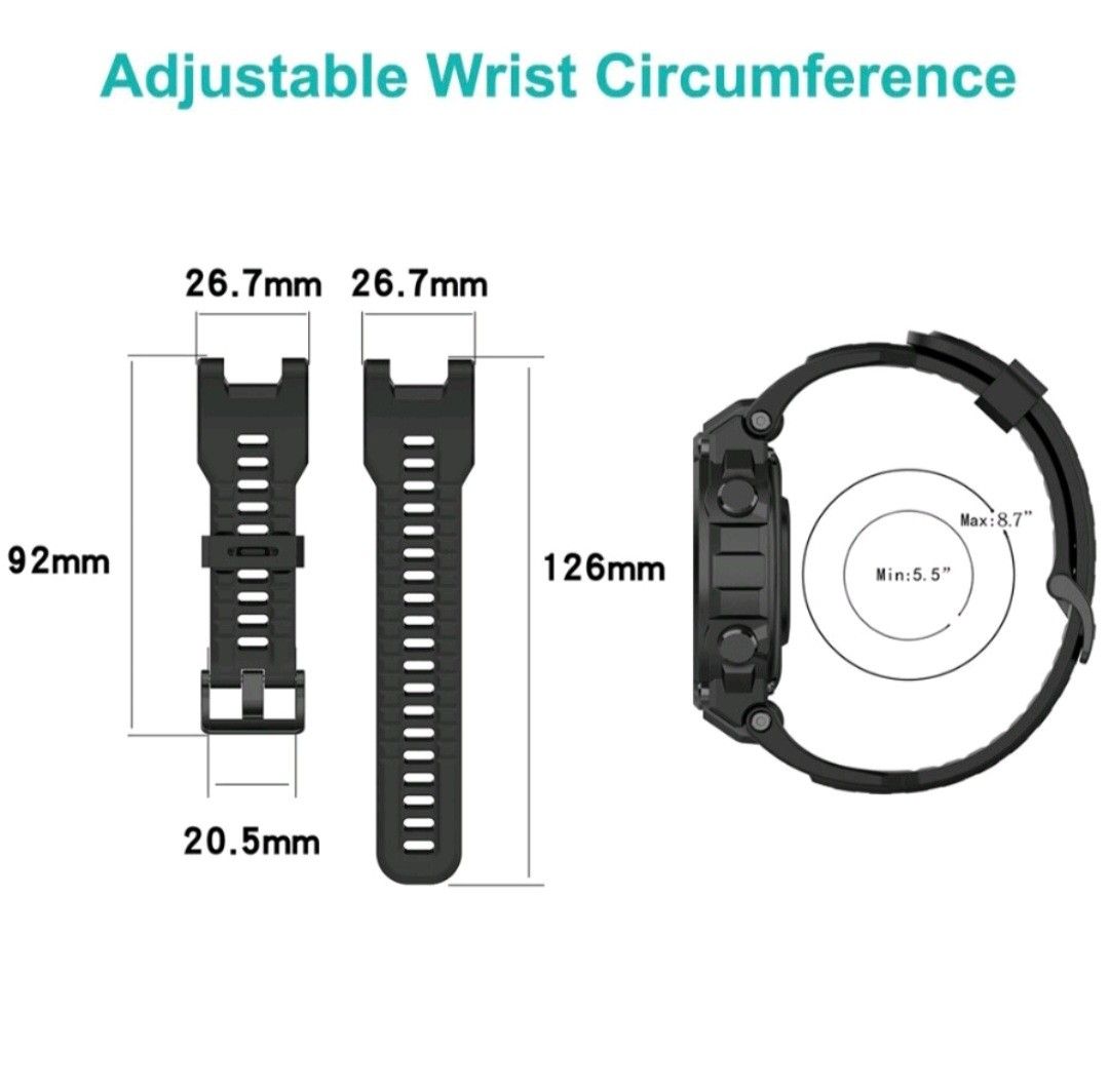 Amazfit T-Rex / T-Rex Pro Silicone Replacement Strap, Mobile Phones ...