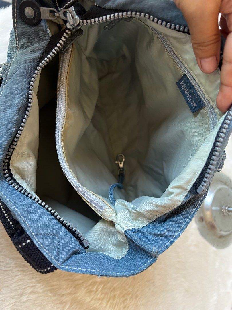 Authentic Kipling Inca 2-way Sling Bag in Denim Blue, Women's Fashion ...