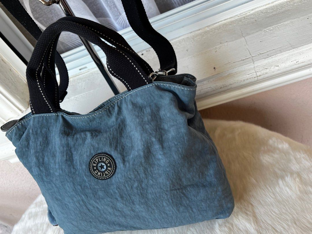 Authentic Kipling Inca 2-way Sling Bag in Denim Blue, Women's Fashion ...