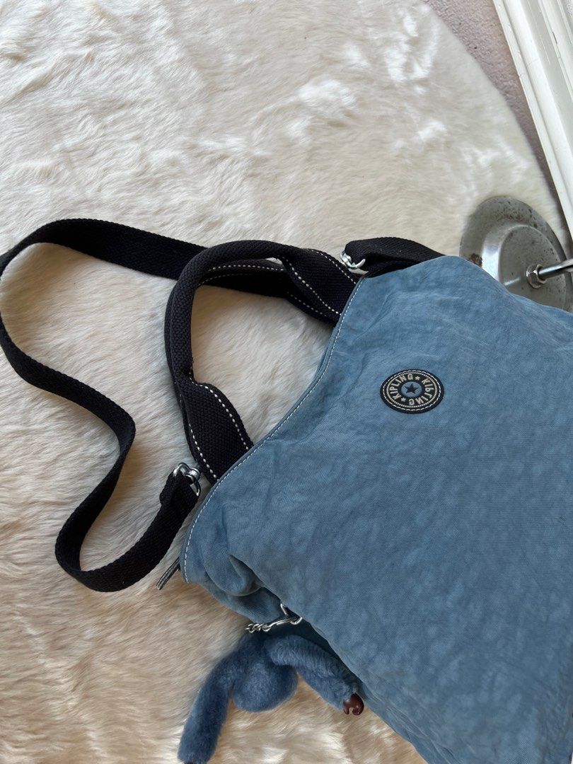 Authentic Kipling Inca 2-way Sling Bag in Denim Blue, Women's Fashion ...