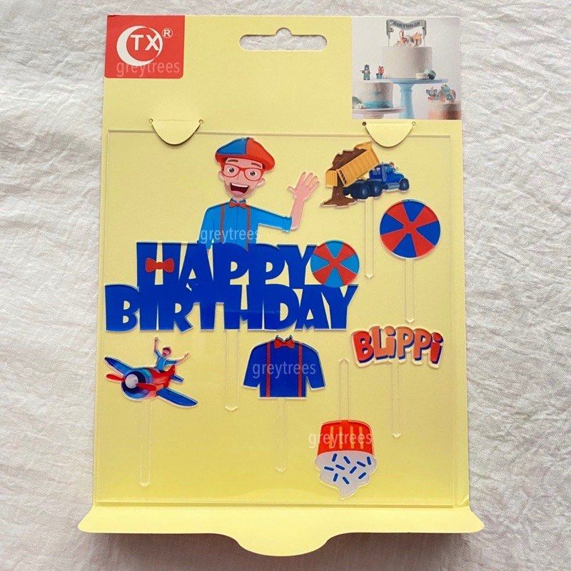 [Avail] Set of 6 Blippi Acrylic Cake and Cupcake Topper Family Set ...