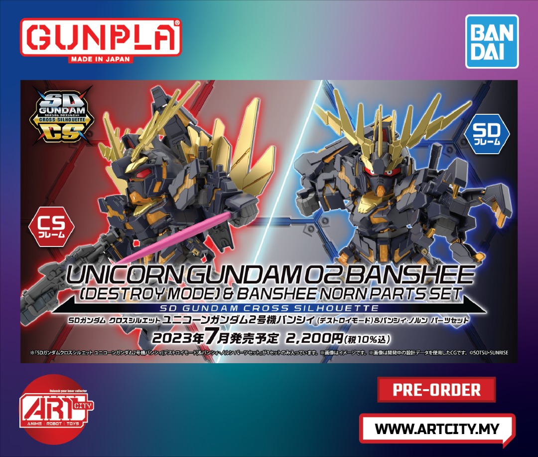 Bandai SD - Unicorn Gundam 02 Banshee - Destroy Mode & Banshee Norn ...