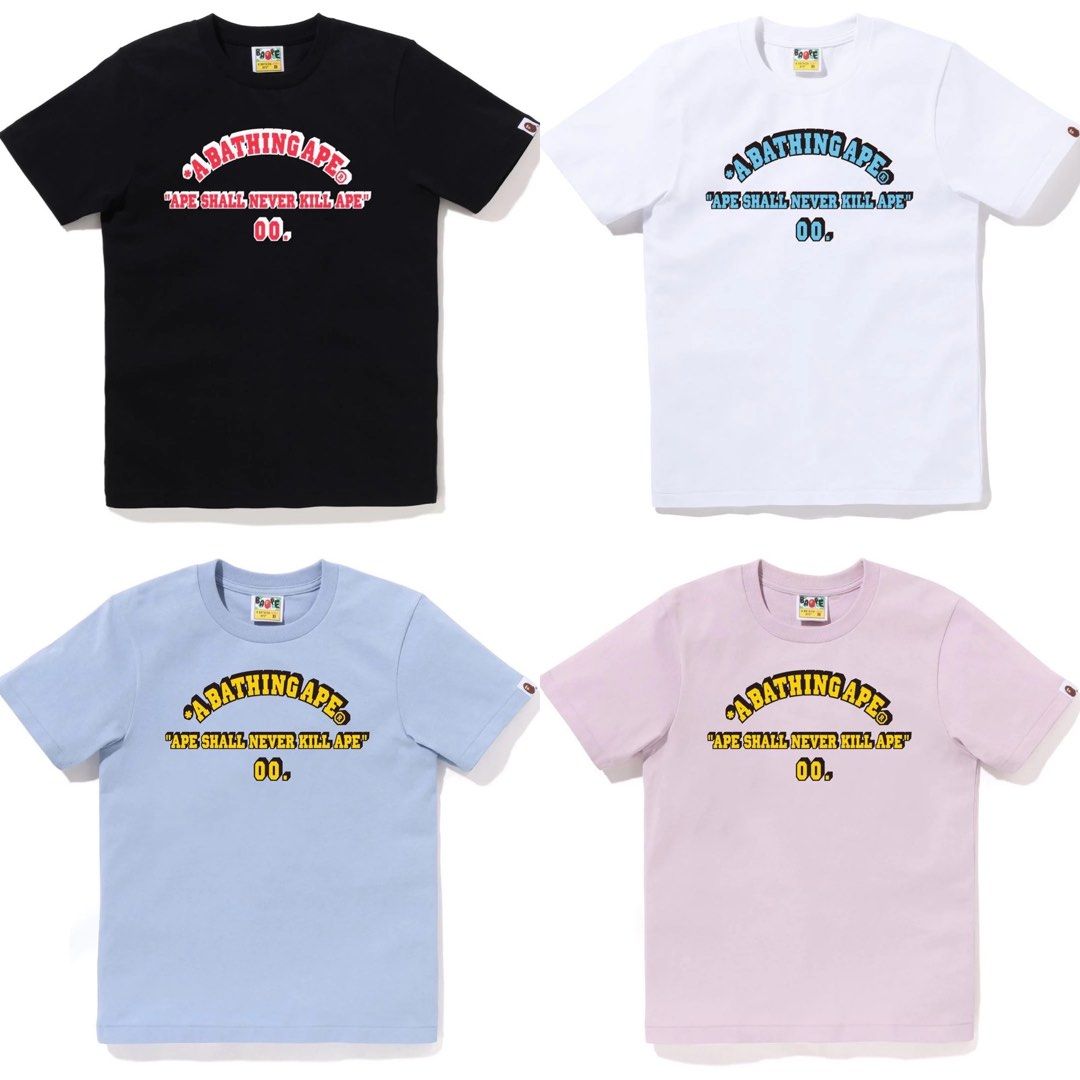 BAPE A BATHING APE LETTERED TEE, Men's Fashion, Tops & Sets, Tshirts & Polo Shirts on Carousell