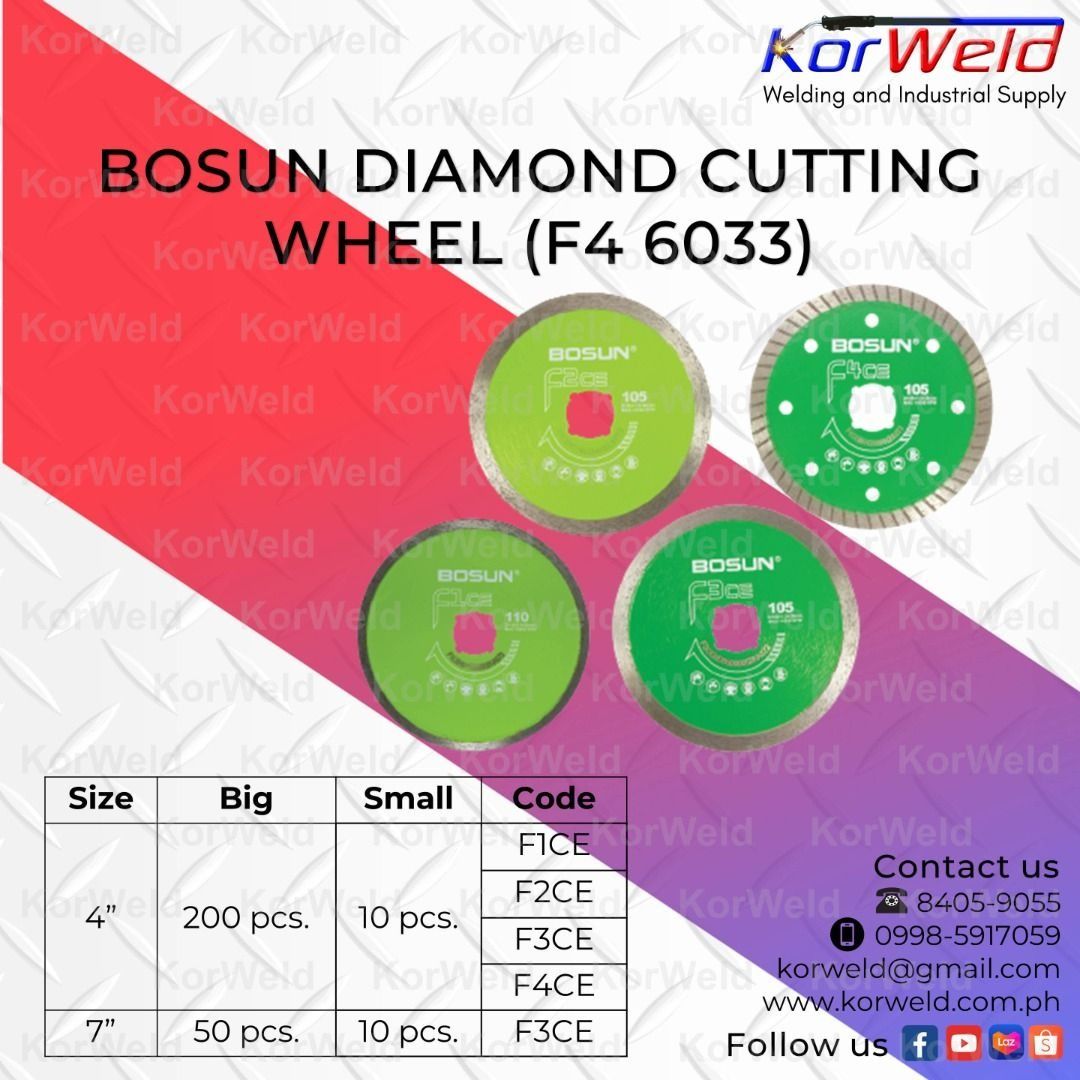 Bosun Diamond Cutting Wheel (F1CE, F2CE, F3CE, F4CE), Commercial ...