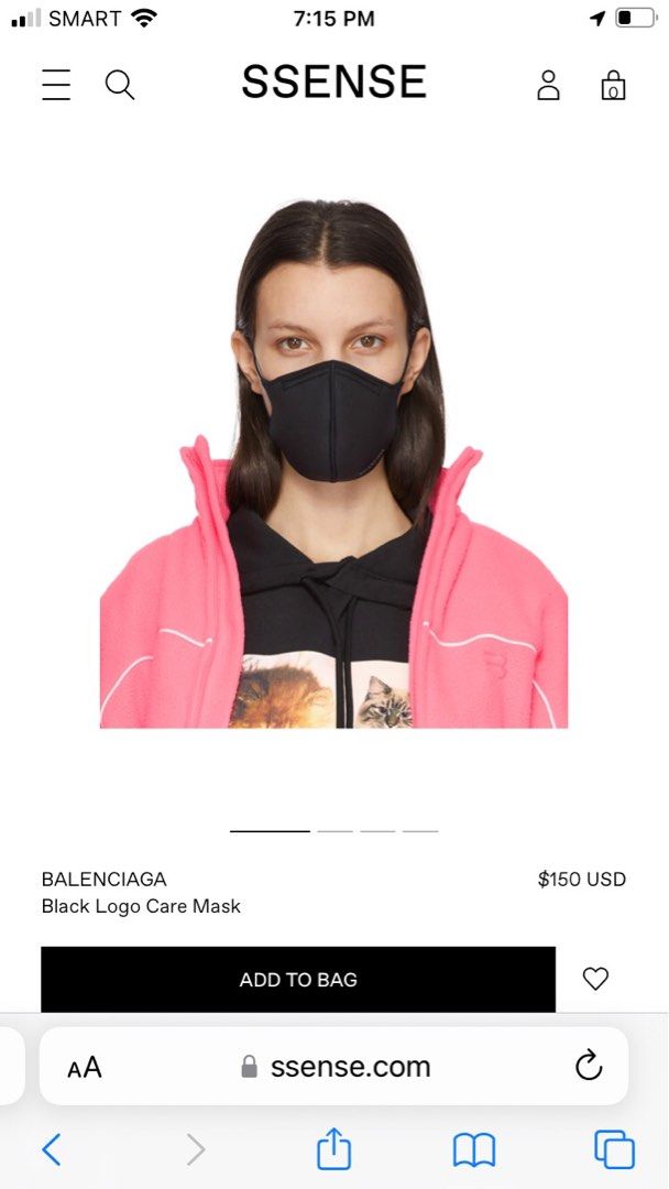 New Authentic BALENCIAGA Mask Unisex Black Logo with Box, Luxury ...