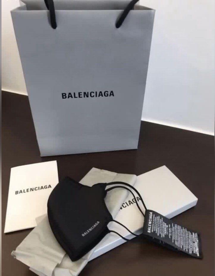 Brand New Authentic BALENCIAGA Mask Unisex Black Logo with Box on Carousell