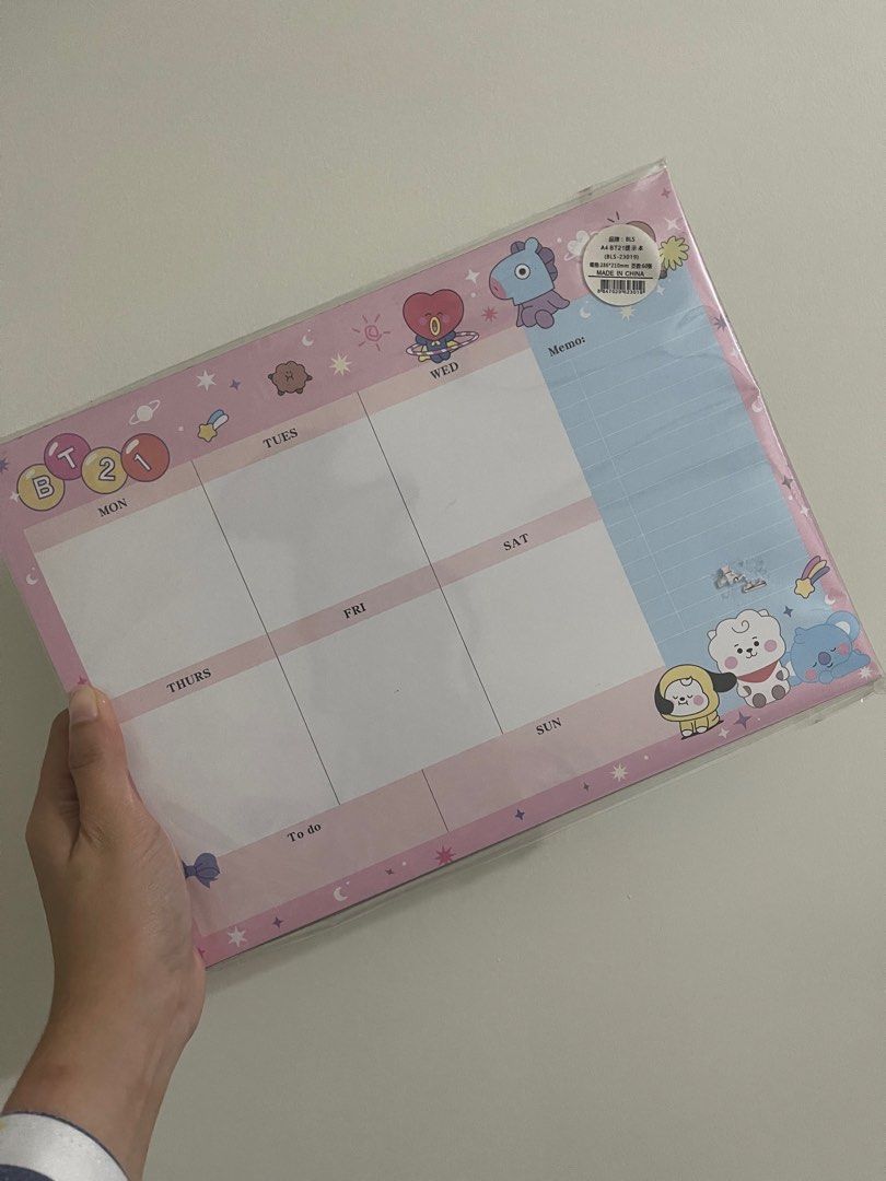 BT21 Weekly Planner on Carousell
