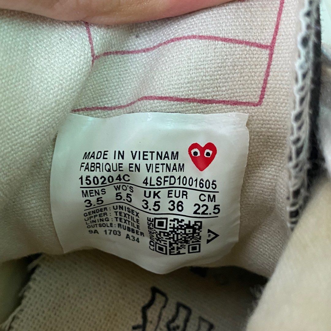 Converse CDG High Cut, Women's Fashion, Footwear, Sneakers on Carousell