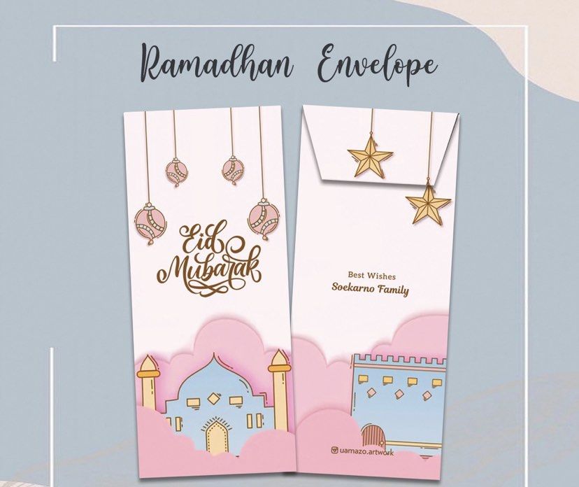 Custom Sampul Hari Raya Eid Money Cute, Hobbies & Toys, Stationery ...