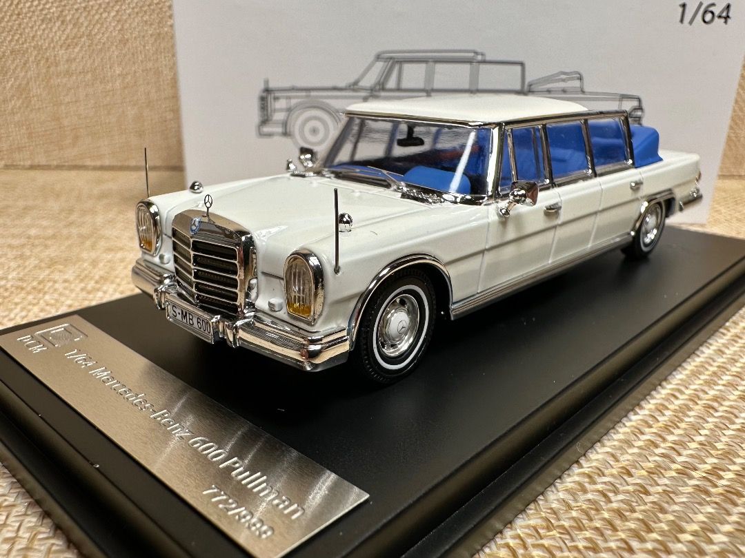 DCM 1/64 1966 Mercedes-Benz 600 Pullman W100 Landaulet White, 興趣及遊戲, 玩具 & 遊戲類 - Carousell