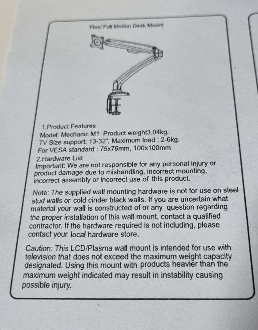 Desk top mounting bracket for TV/Monitor, TV & Home Appliances, TV ...