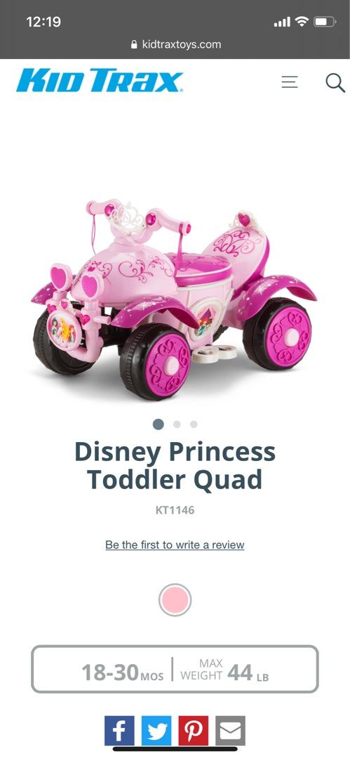 Disney princess toddler Quad by Kid Trax, Babies & Kids, Infant ...