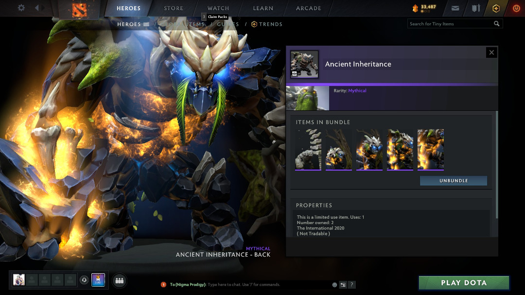 DOTA 2 The International 10 Collector's Cache Rare - Ancient ...