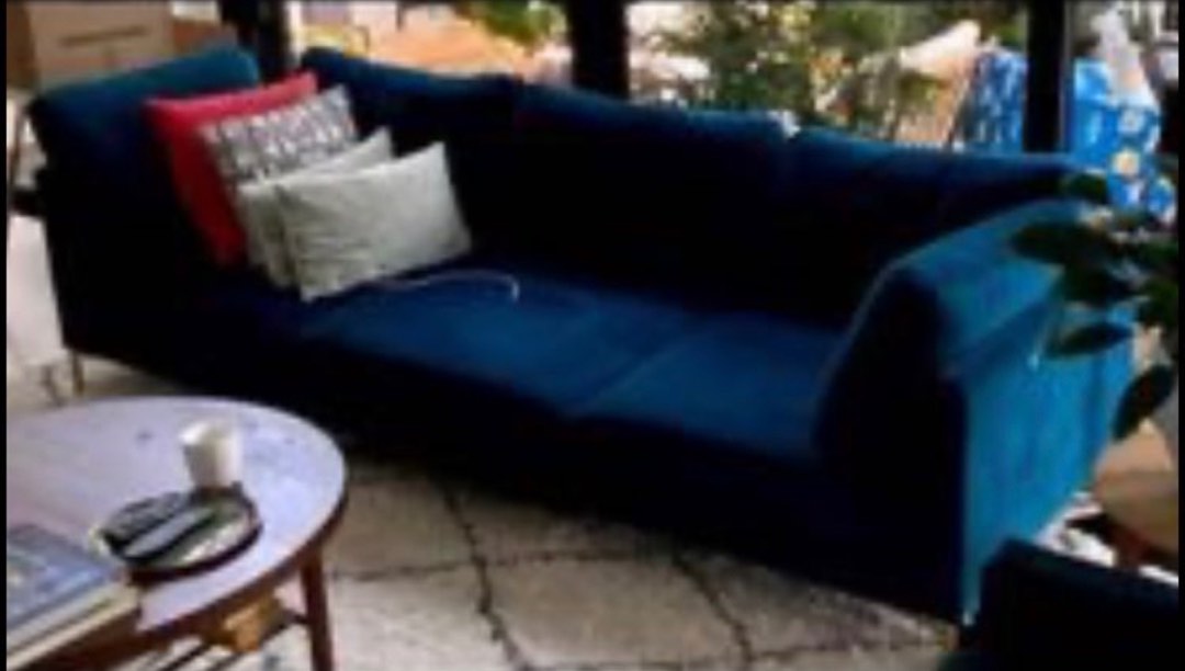EPIC PRICE Castlery Blue Couch, Furniture & Home Living, Furniture ...