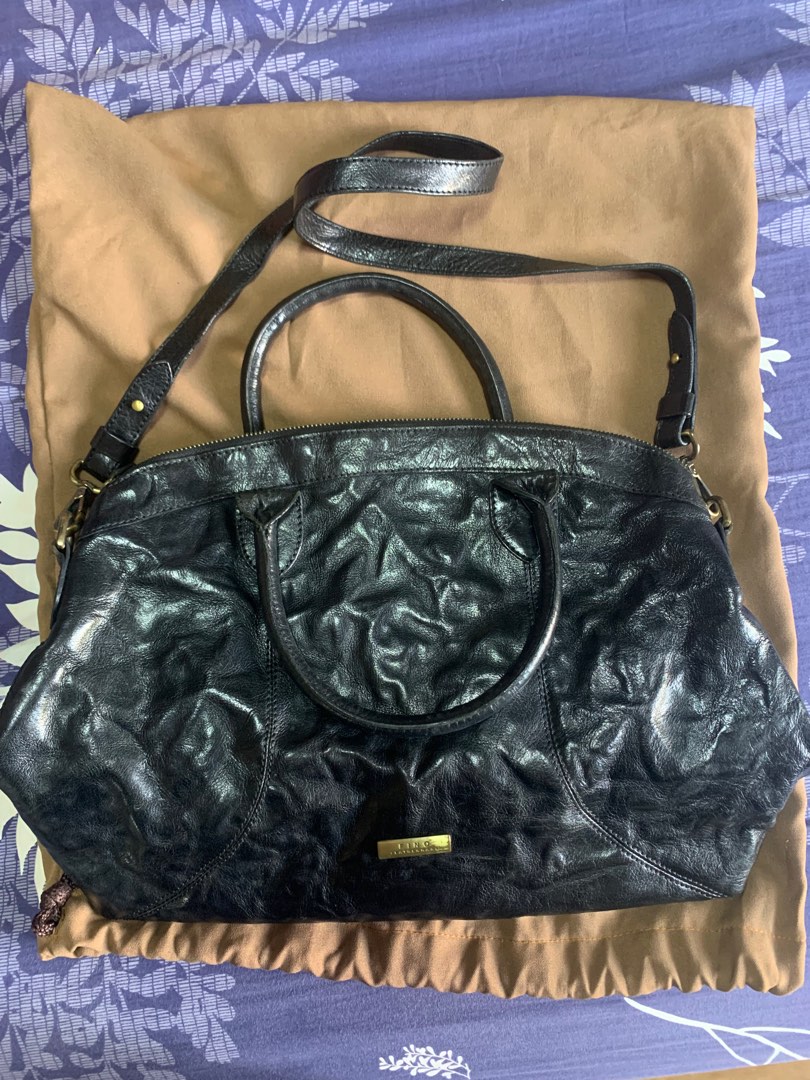 FINO Wrinkled Leather Bag, Luxury, Bags & Wallets on Carousell