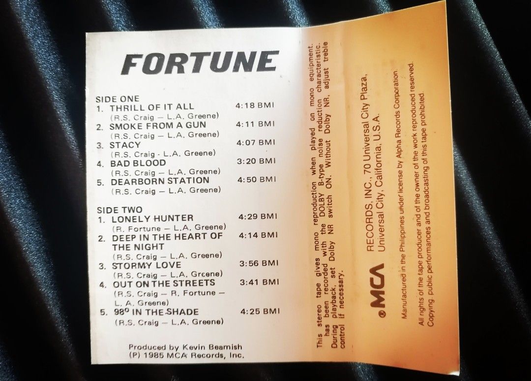 Fortune Cassette Tape Original Cassette Tapes Vintage Cassettes Tape ...