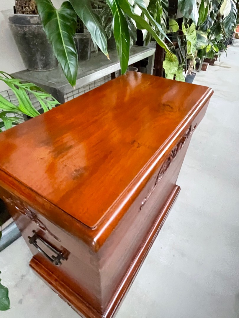Smaller unit Condo coffee chest box table 68/25/38cm teak chest box ...