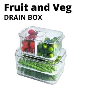 Fruit and Vegetable Drain Box Fridge organiser / Adjustable Box ...