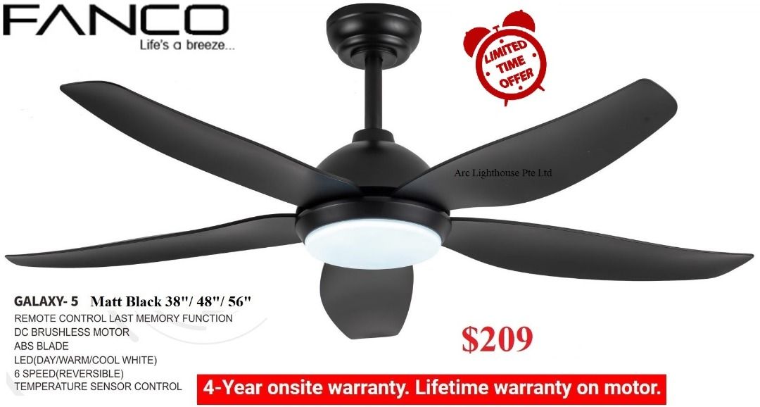 GALAXY 5/Fan Installation/FANCO/5Blades/DC Motor/Ceiling Fan/Best ...