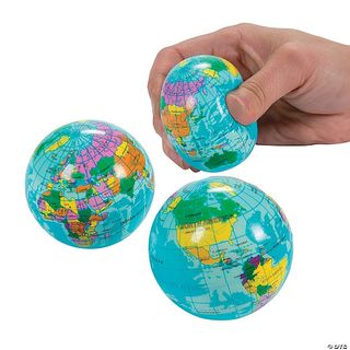 Globe Earth Doll Mini Stress Ball Squishy Toy Bouncy ADHD Stimulating ...