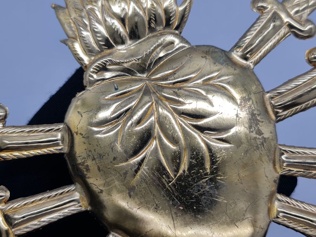 GOLD PLATED BRASS MATER DOLOROSA IMMACULATE HEART WITH SEVEN SORROWS ...