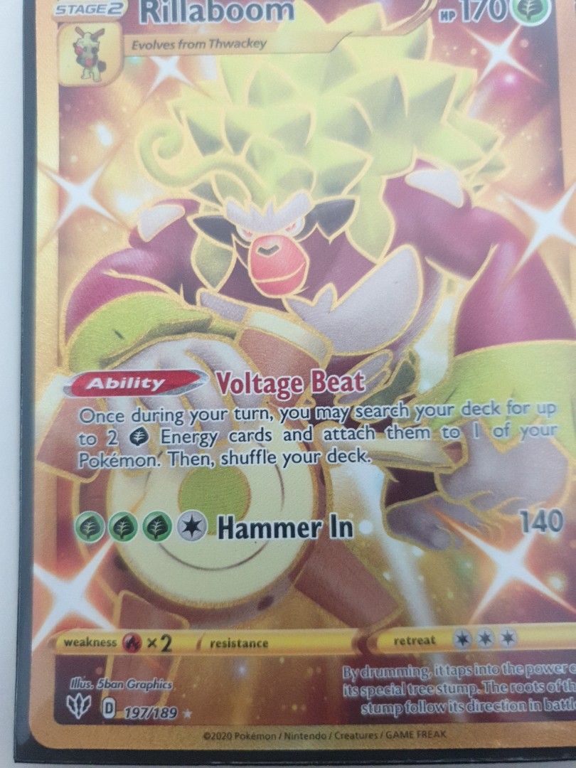 Golden full art rillaboom, Video Gaming, Gaming Accessories, Game Gift ...