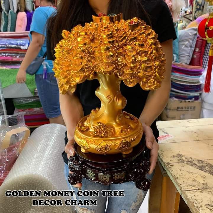 Golden money coin tree decor, Furniture & Home Living, Home Decor ...