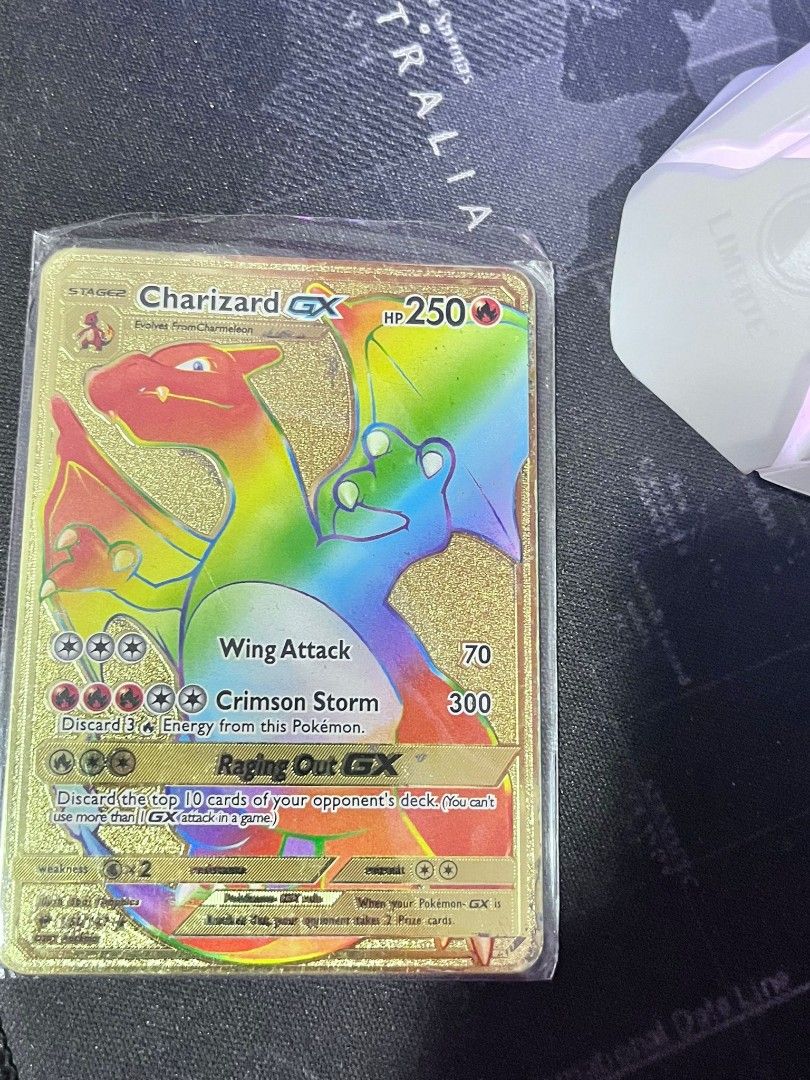 Golden Rainbow Charizard GX Pokemon card, Hobbies & Toys, Toys & Games ...