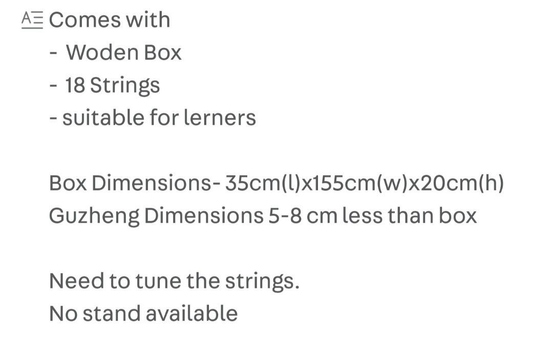 Guzheng 18 strings, Hobbies & Toys, Music & Media, Musical Instruments ...