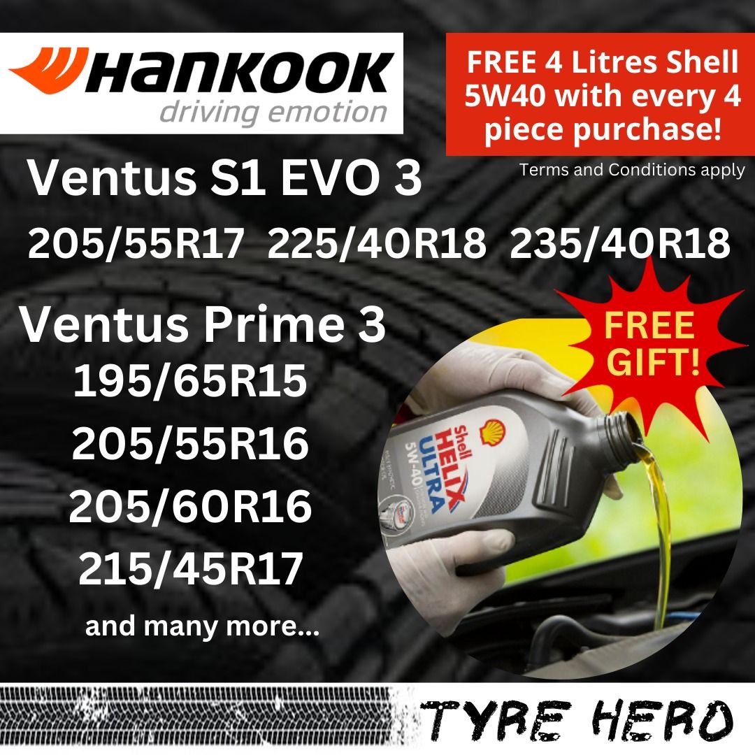 Hankook Tyres with FREE SHELL OIL, Car Accessories, Tyres & Rims on ...