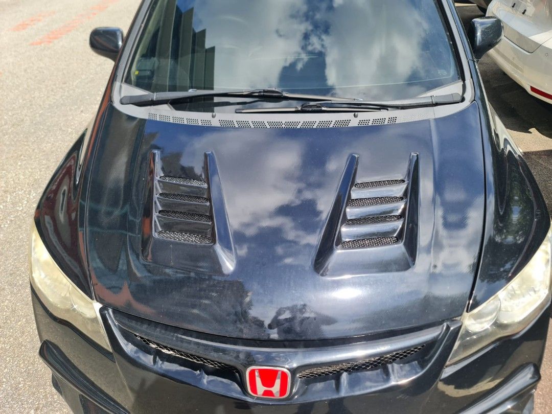 Honda Civic Fd 1 Fiber Hood, Car Accessories, Accessories on Carousell