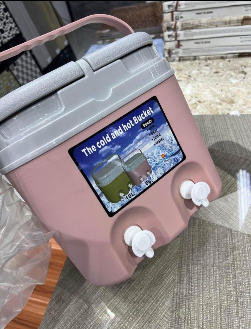 Hot & cold bucket cooler dispenser with Free 6 cups on Carousell