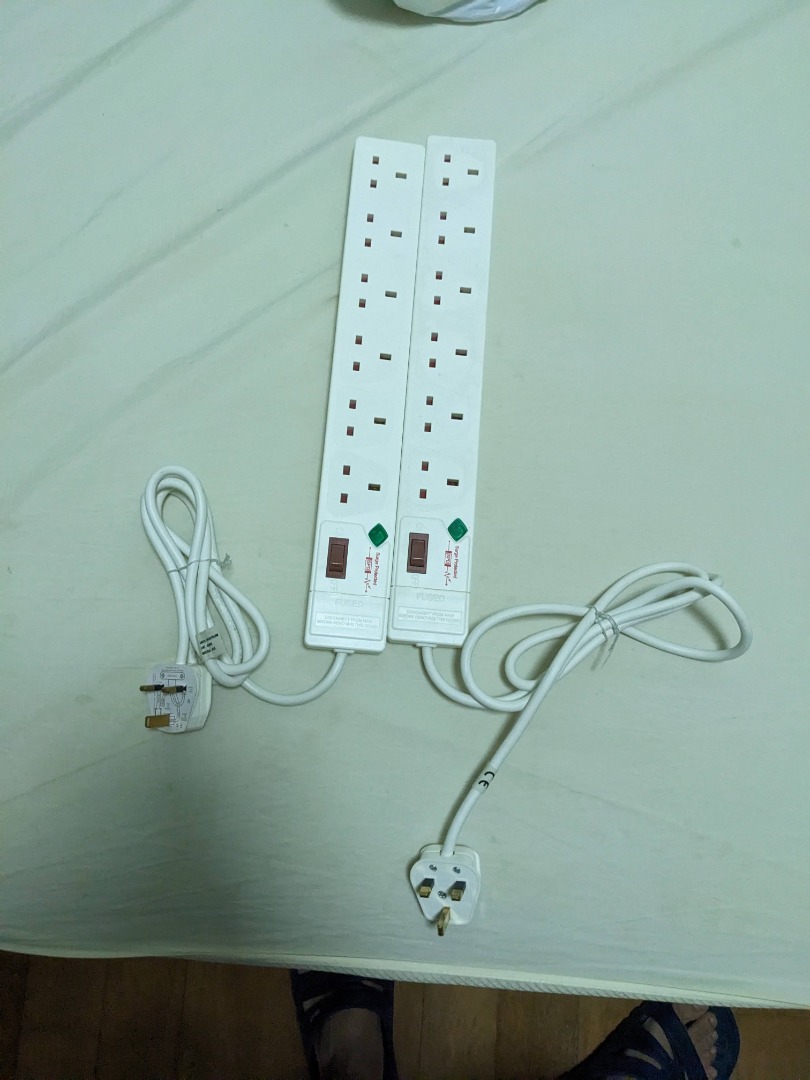 IKEA 6-way extension socket with switch, white, 1.5 m x 2, Computers ...
