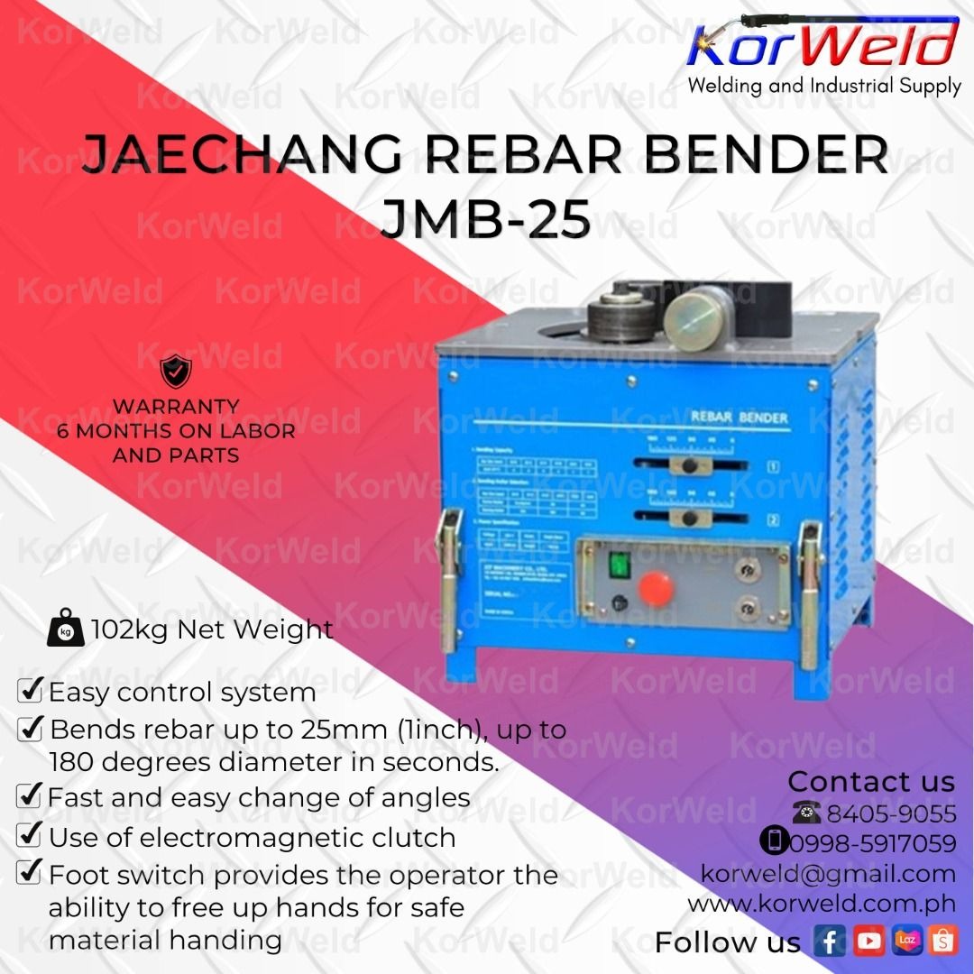 Jaechang Rebar Bender JMB-25, Commercial & Industrial, Construction ...