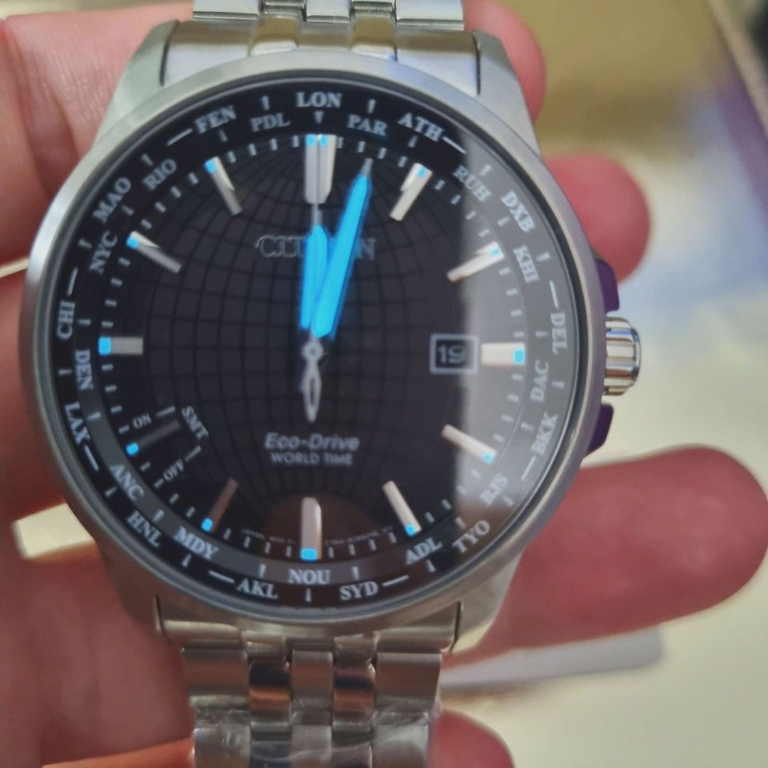 Jam CITIZEN ECO DRIVE WORLD TIME bx Black Silver ORI BNIB Tsuyosa Neo ...