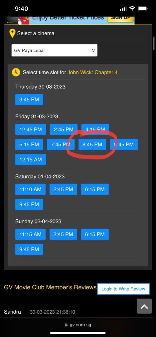 John Wick 4 one ticket available friday 31 Mar, Tickets & Vouchers ...