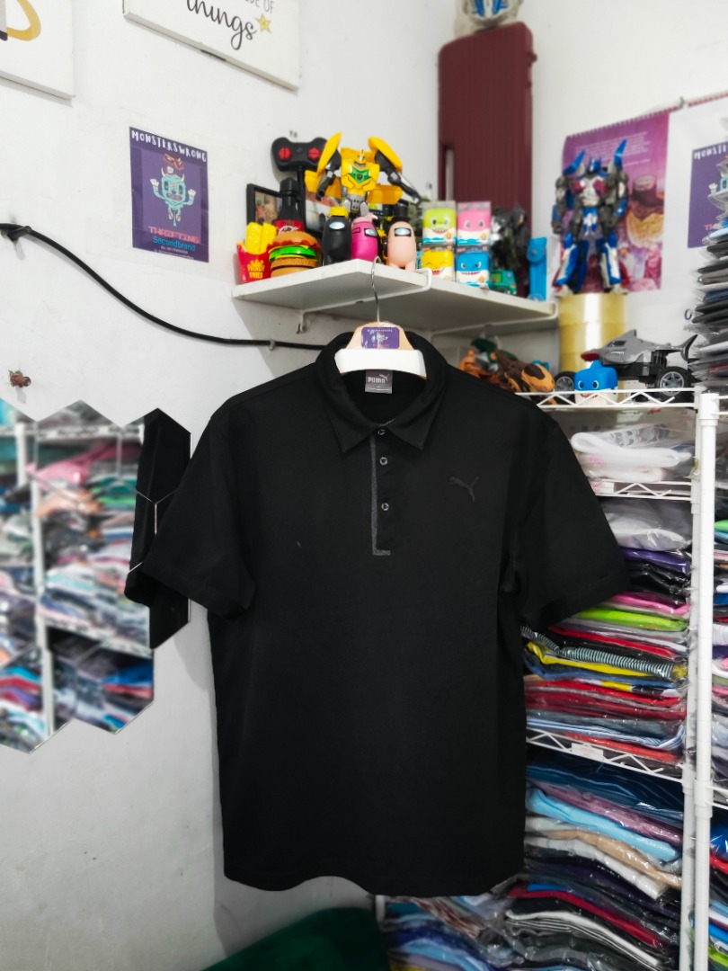 Kaos Polo Puma Hitam Big Logo Hitam, Fesyen Pria, Pakaian , Atasan di ...