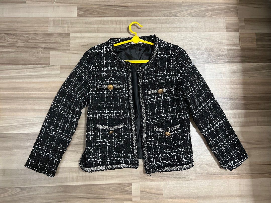 Korean Tweed Jacket, Women's Fashion, Coats, Jackets and Outerwear on ...