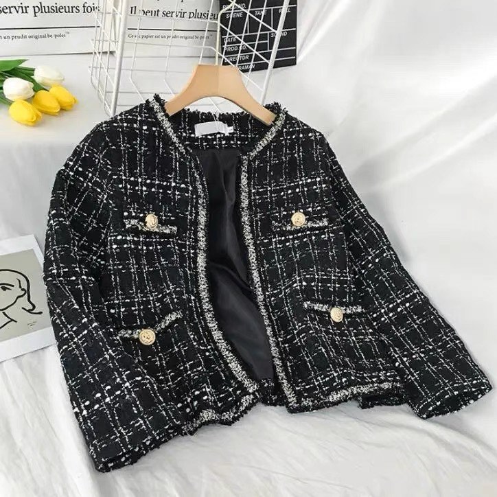 Korean Tweed Jacket, Women's Fashion, Coats, Jackets and Outerwear on ...