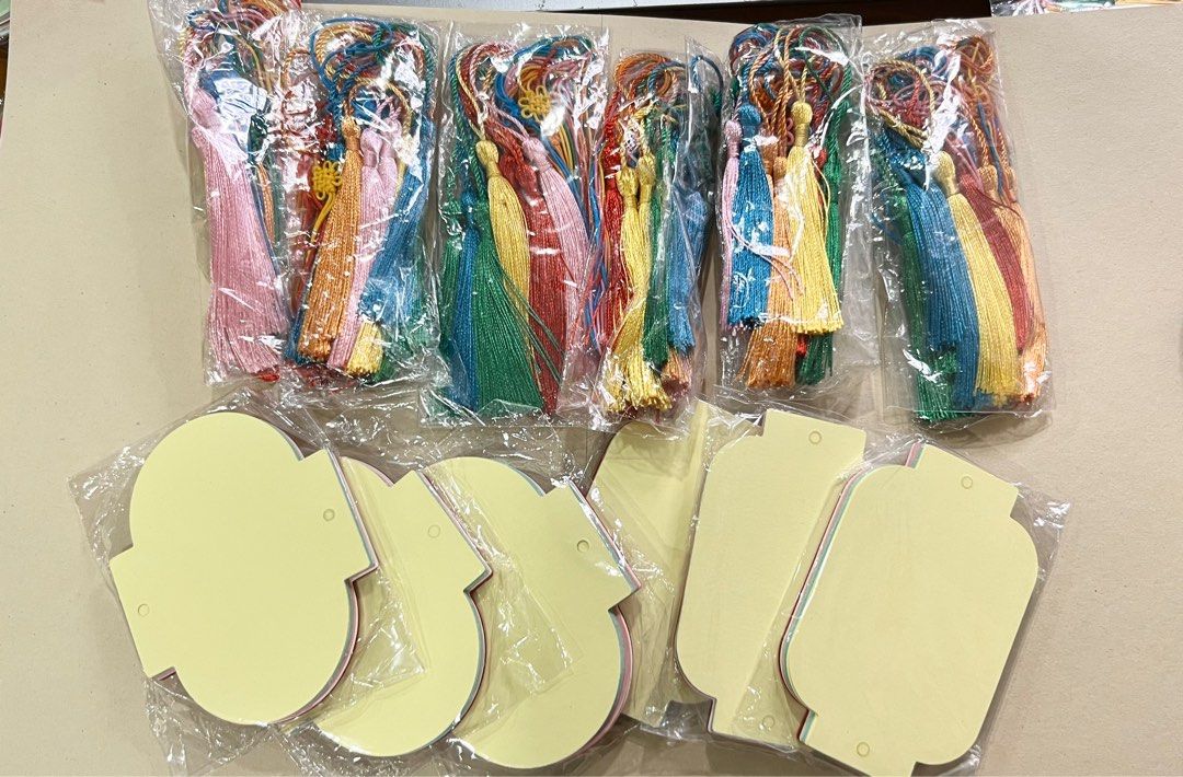 Lantern Shape Bookmark With Tassel Multiple Colours 12pc Per Pack For Drawing Message Festive ...